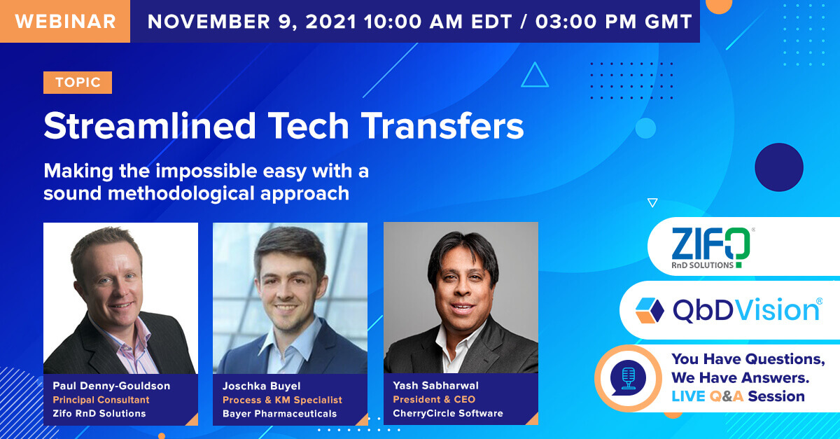 Tech Transfer | Digital CMC Solutions | QbDVision